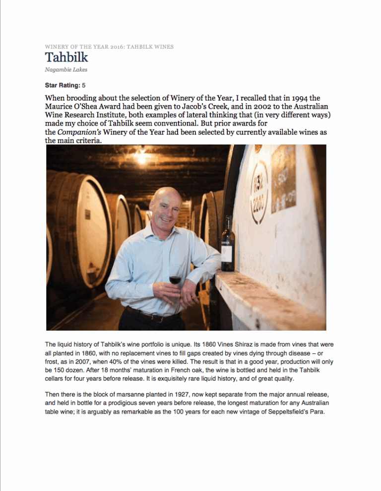 James Halliday - Chateau Tahbilk - RealWines